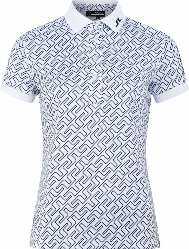 J.Lindeberg Tour Tech Print Golf Polo JL Navy Bridge Monogram S - Muziker