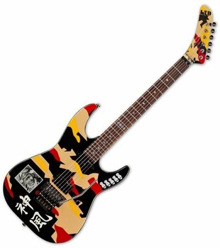 ESP LTD GL-200K Black w/ Kamikaze Graphic - Muziker