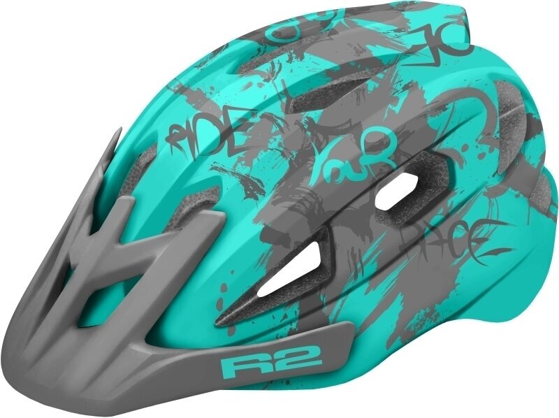 R2 Wheelie Helmet Blue Mint/Grey Matt S Kid Bike Helmet - Muziker