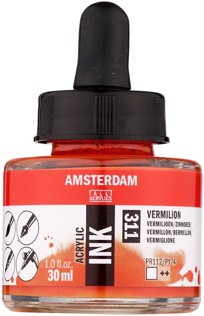 Amsterdam Acrylic Ink 30 ml 311 Vermilion - Muziker