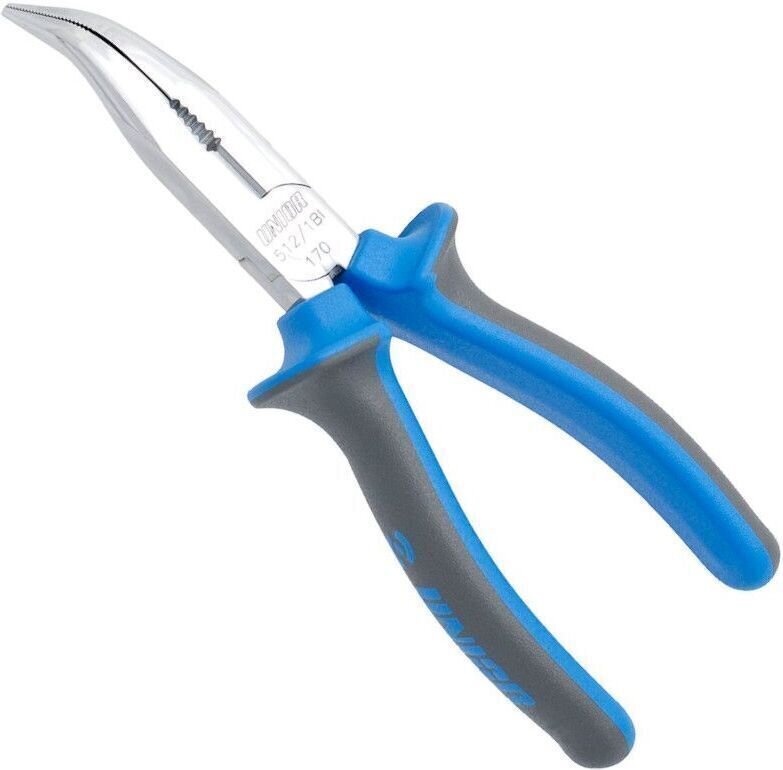 Unior Long Nose Pliers with Side Cutter and Pipe Grip Bent Tool - Muziker