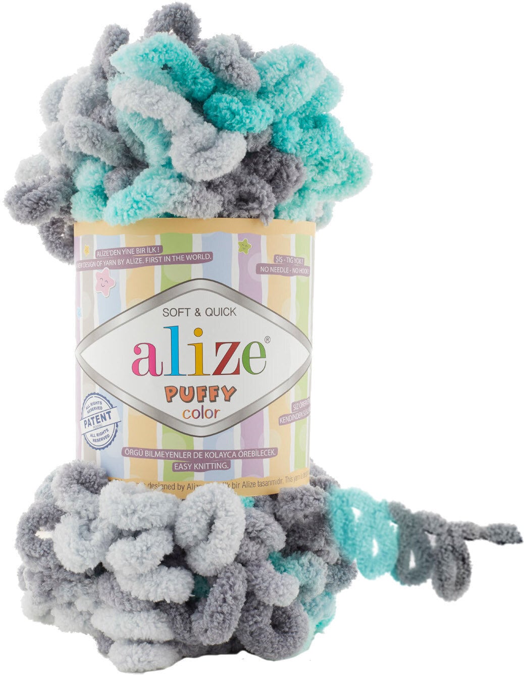 Alize Puffy Color 6076 Turquoise-Grey - Muziker