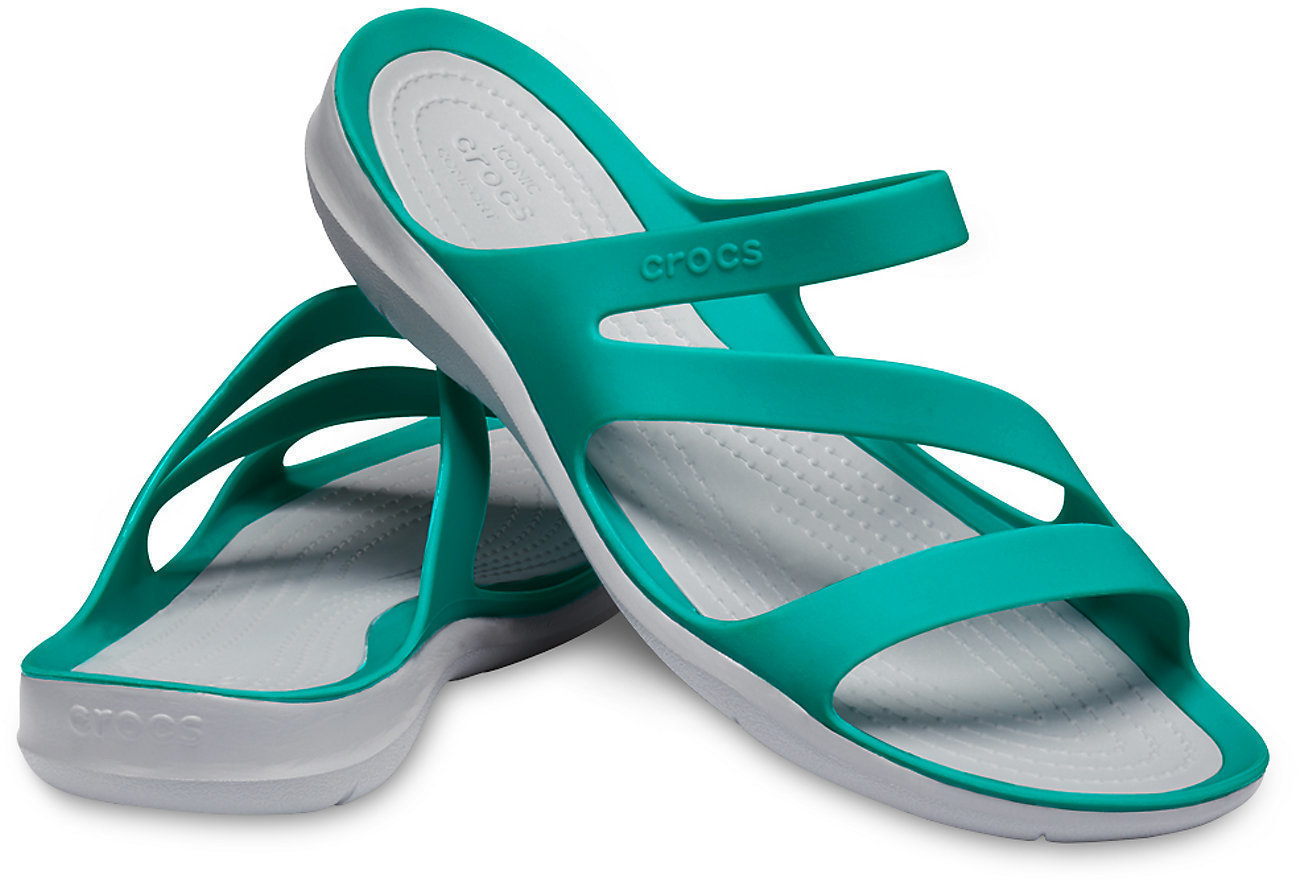 Crocs Women's Swiftwater Sandal Tropical Teal/Light Grey 41-42 - Muziker