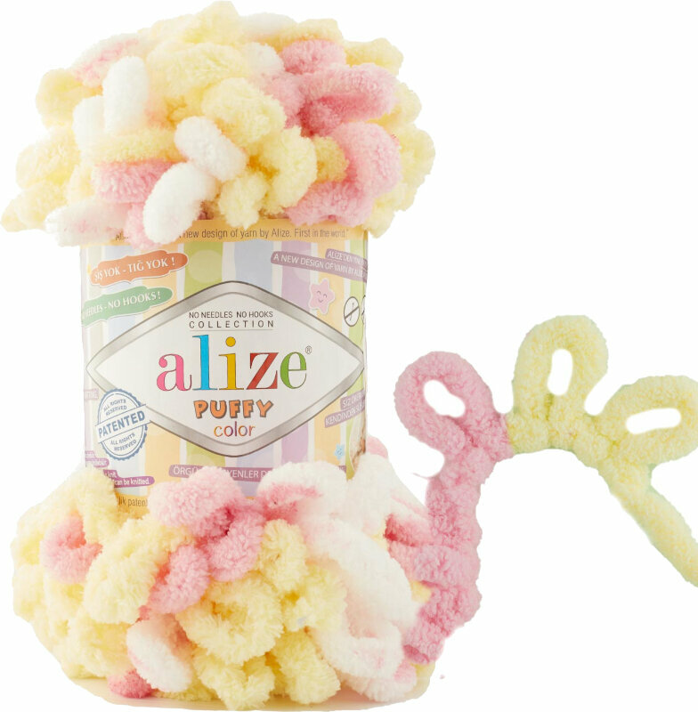 Alize Puffy Color 6369 Pink Yellow - Muziker